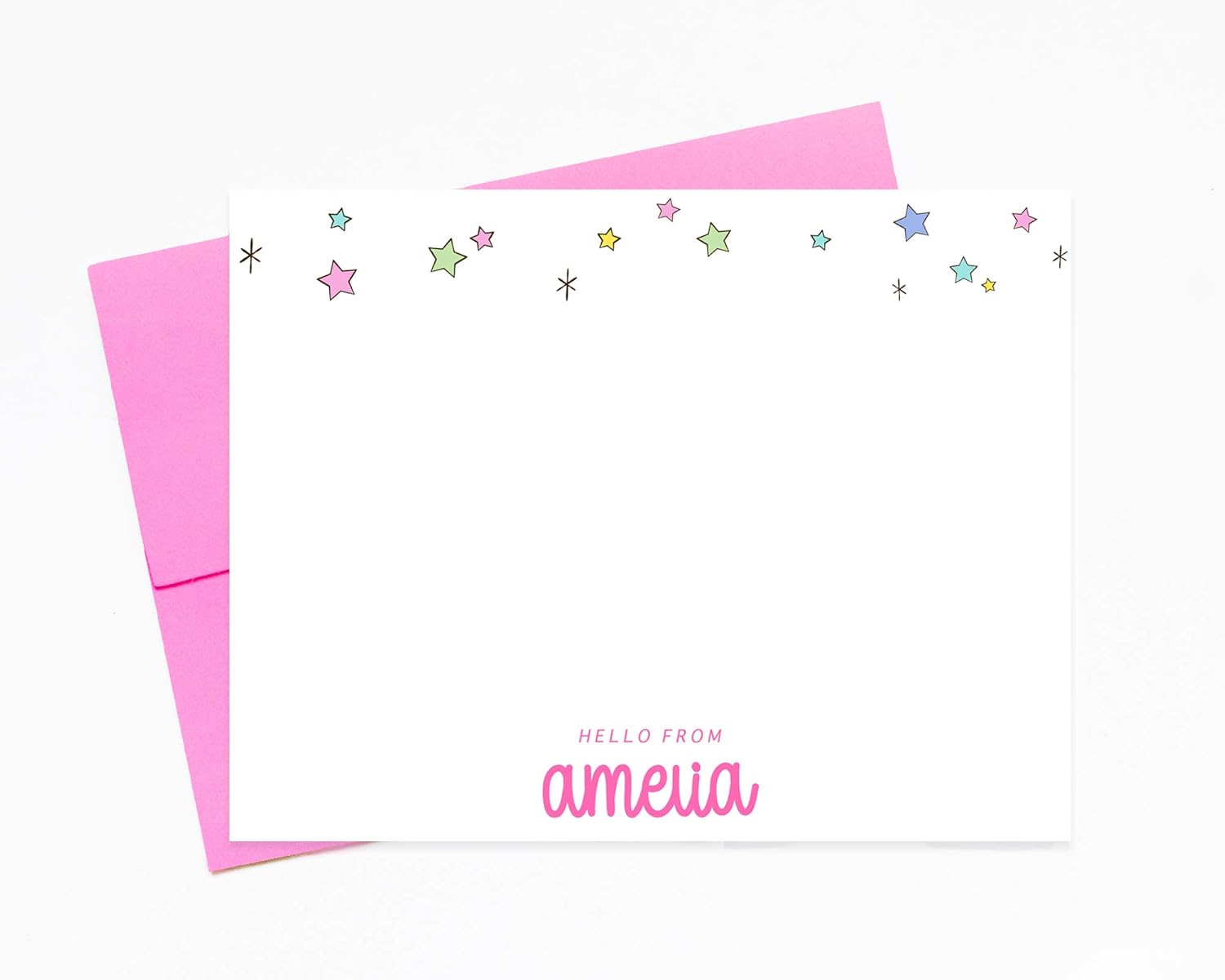 Amazon.com: Personalized Star Stationery for Girls, Stars Birthday ...