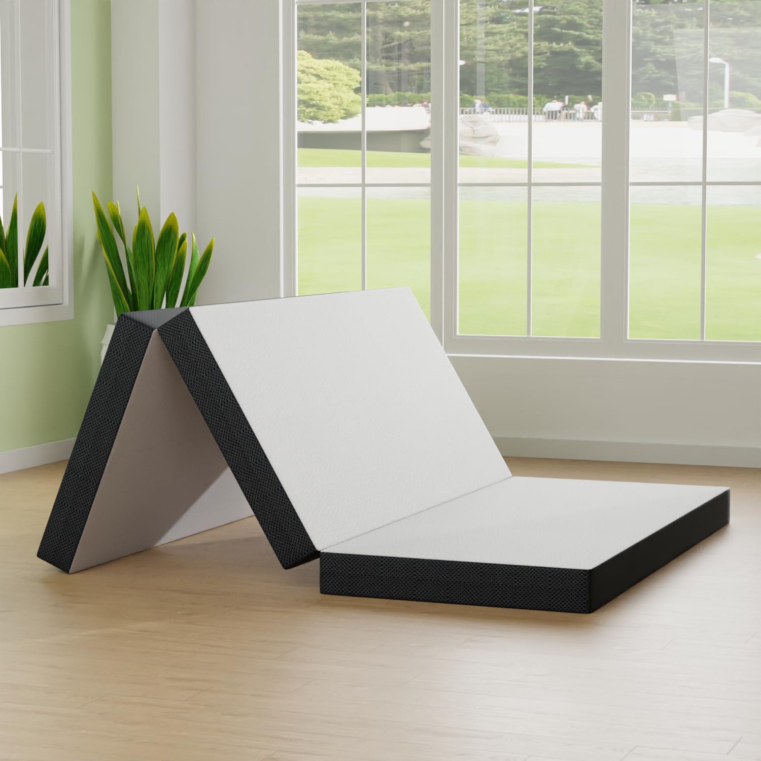 Amazon.com: 4 inch Memory Foam Tri Folding Mattress/Portable Foldable ...