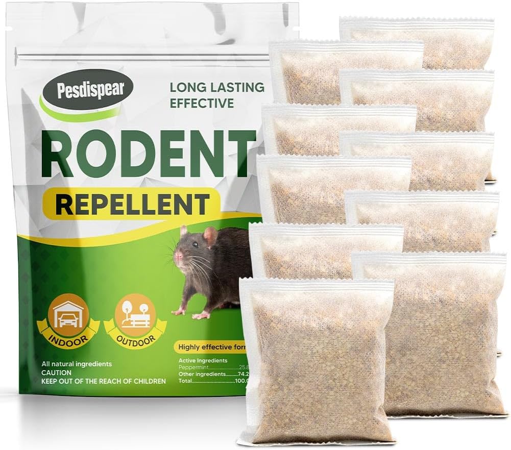 Pesdispear Mouse Repellent, Rat Deterrent Sachets, Peppermint Oil Rat ...