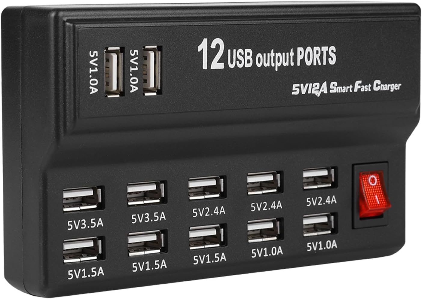 Hub Usb De 12 Puertos Cargador De 12 Dispositivos De Carga Rápida