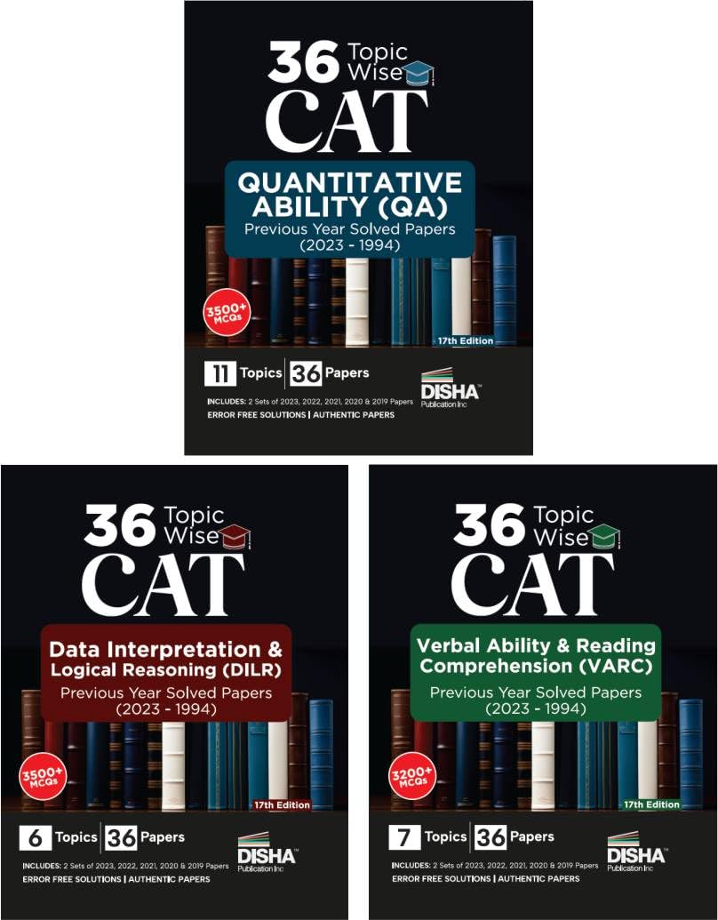 Buy 36 Topic-wise CAT QA, DILR & VARC Previous Year Solved Papers (2023 ...
