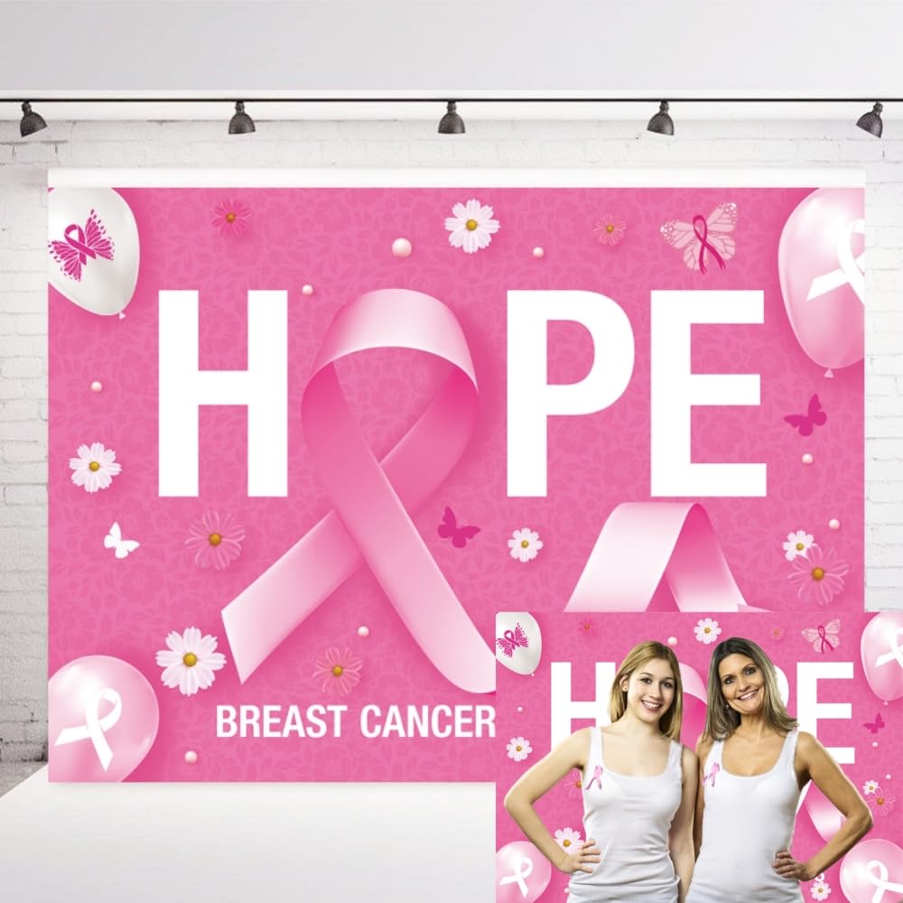 Amazon.com : INRUI Polyester Breast Cancer Awareness Decorations ...