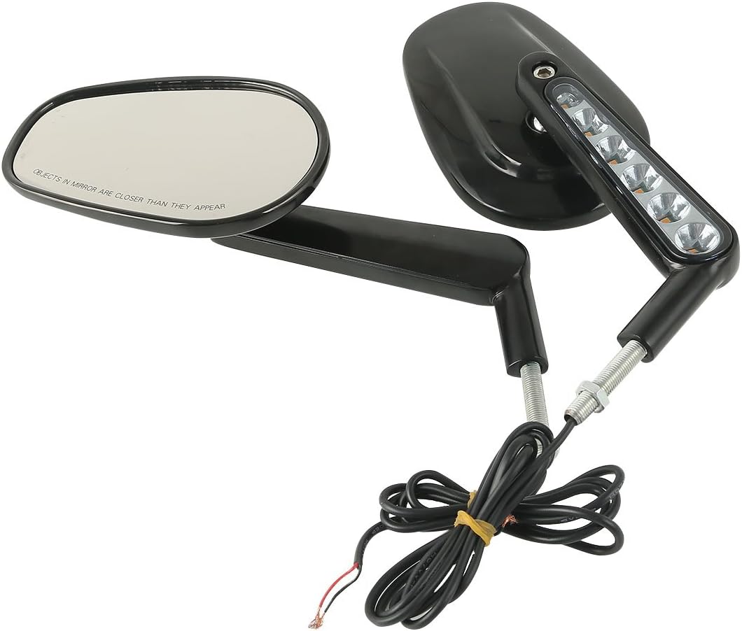 Amazon.com: Muscle Rear View Mirrors LED Turn Signals fits for Harley ...