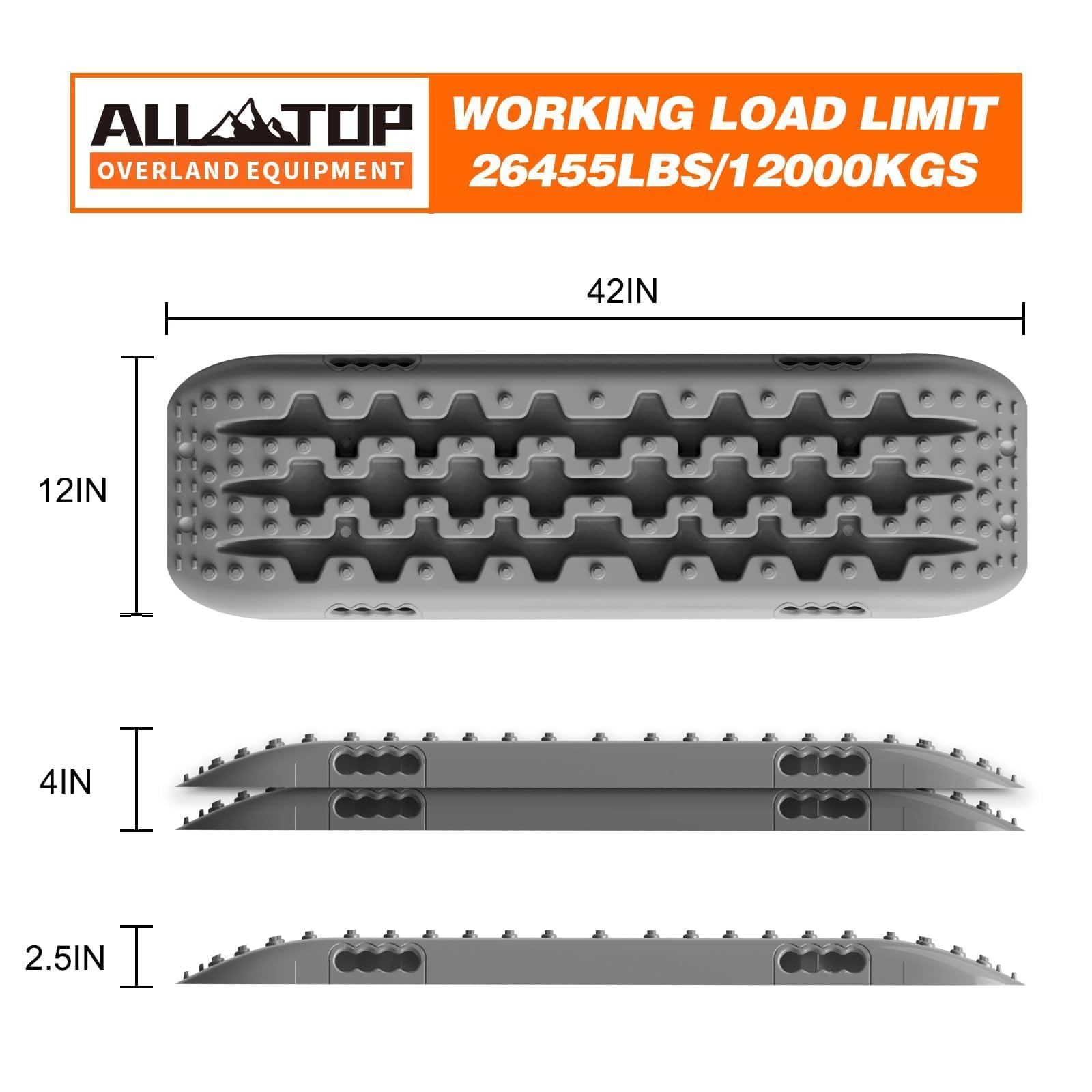 Snapklik.com : ALL-TOP Recovery Traction Boards, 2PCS, Reinforced Off ...