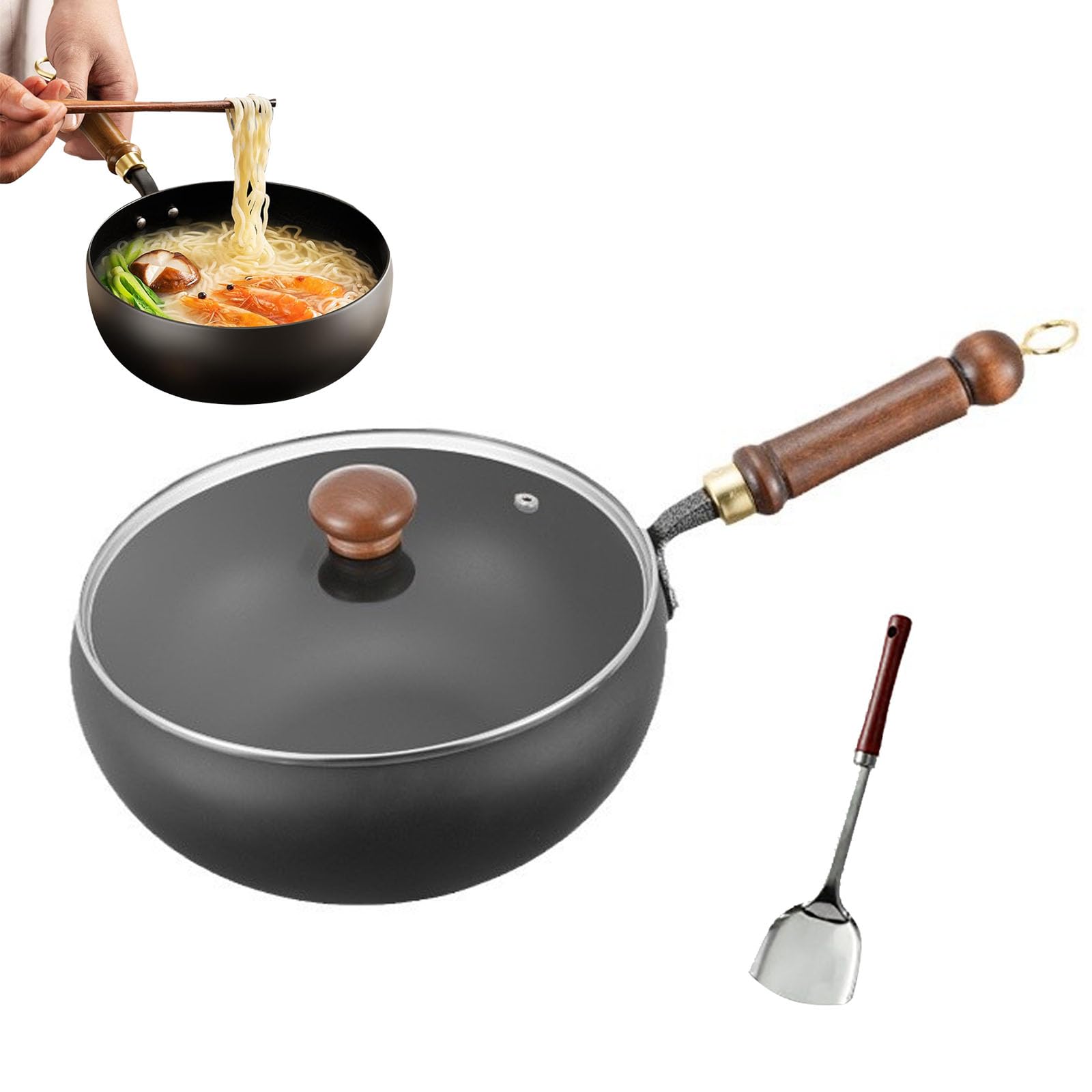 Iron Pan With Glass Lid Hand-Forged Japanese Iron Pan - 26cm Uncoated ...