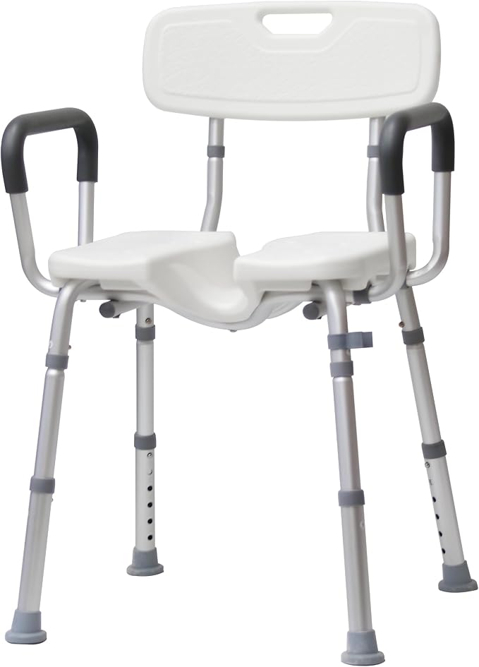 Amazon.com: Shower Chair for Inside Shower with Arms and Back, Anti ...