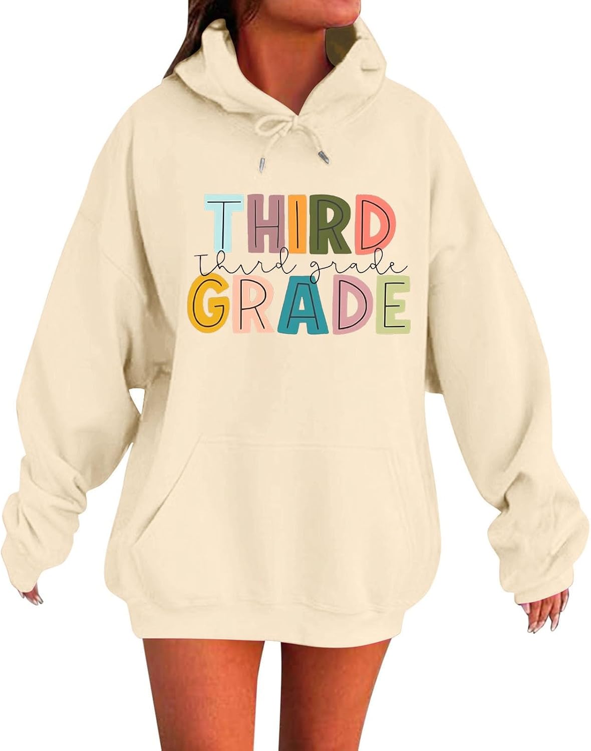 Amazon.com: Back to School Teacher Hoodies for Women Oversized Long ...