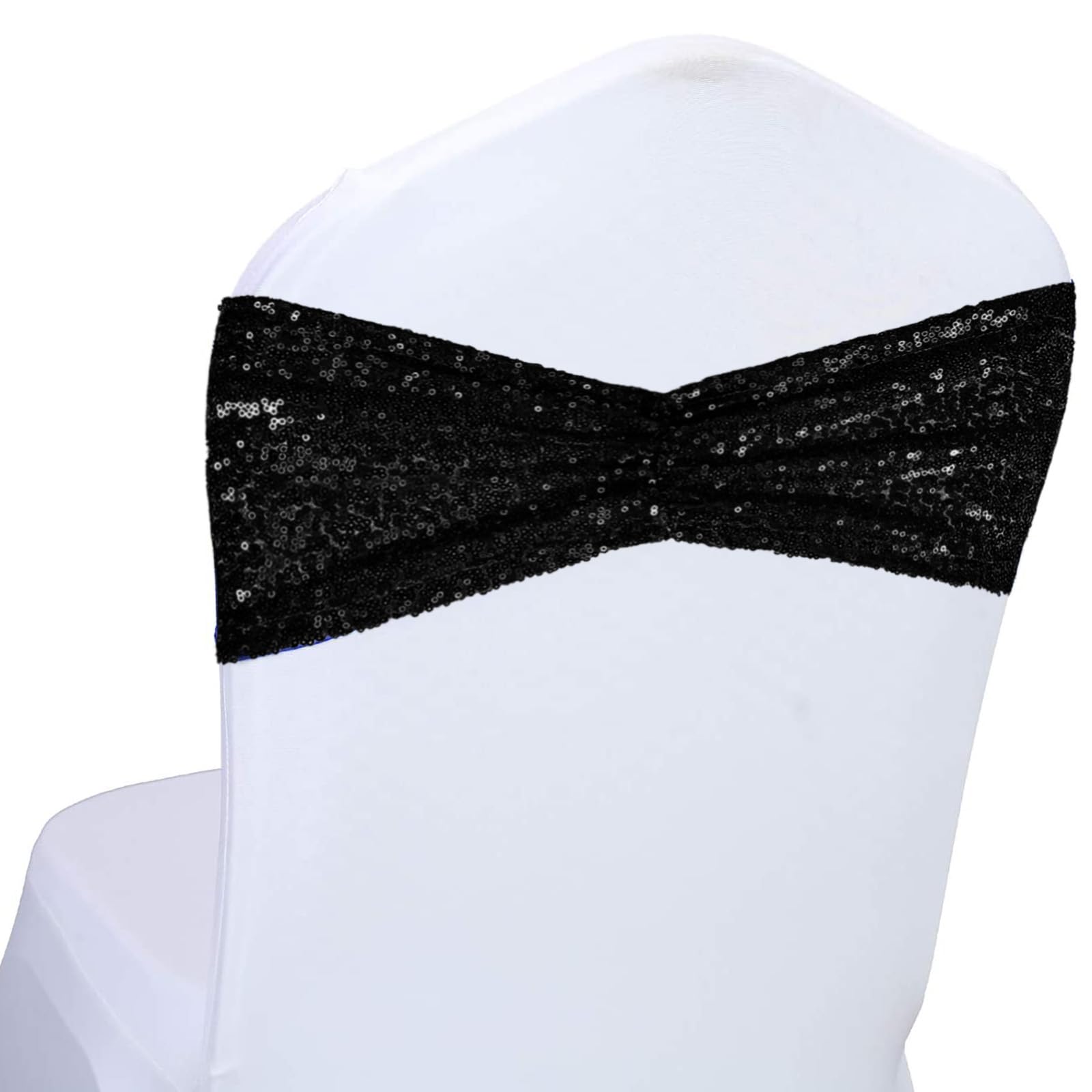 Amazon.com: SquarePie Pack of 100 Chair Sashes Sparkly Black Sequin ...
