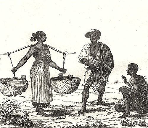 WEST INDIES. Martinique. Negres esclaves - 1835 - old print - antique ...
