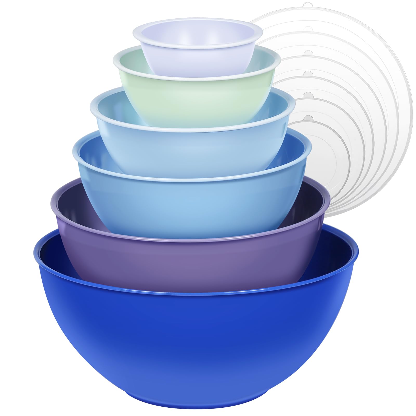 Amazon.com: Greentainer 6-Piece Plastic Mixing Bowl Set with Lids for ...