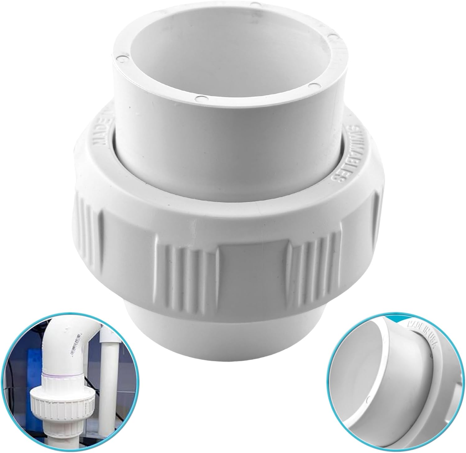 Amazon.com: Swimables 1.5 Inch PVC Union Slip to Slip | Contains HD ...