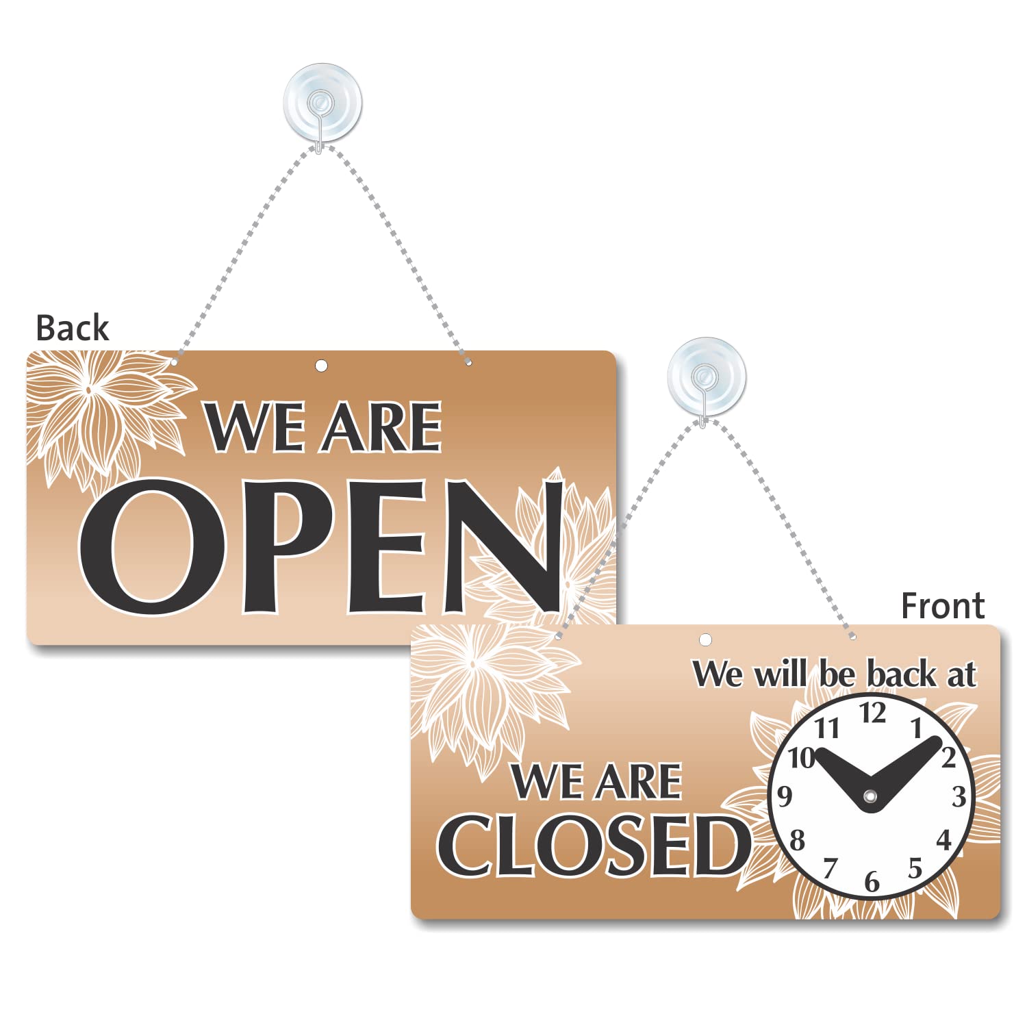 SmartSign "Will Be Back/Welcome We are Open" Two Sided Be Back Clock ...