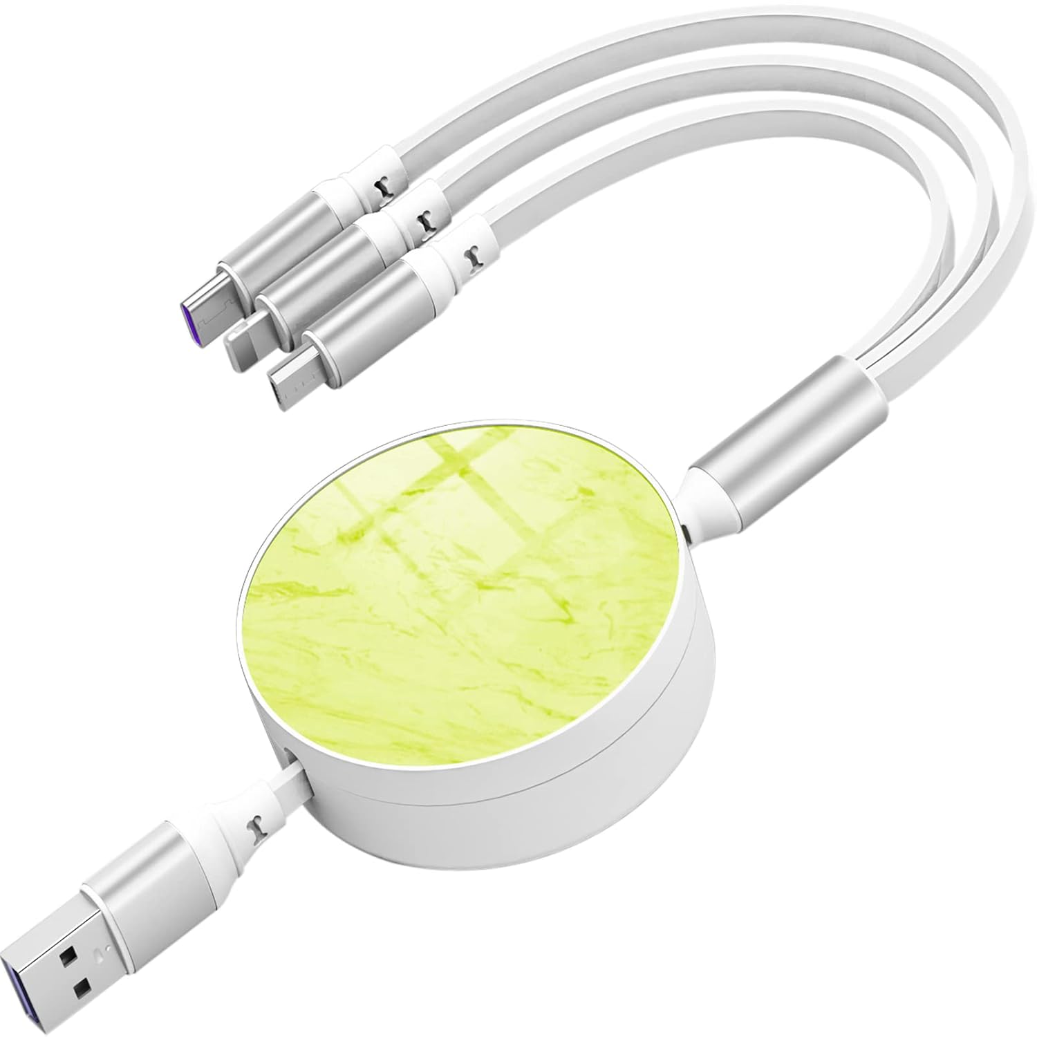 Naiadiy USB 66W Super Fast Charging Cable 3.3Ft, Retractable Multi 3 in ...