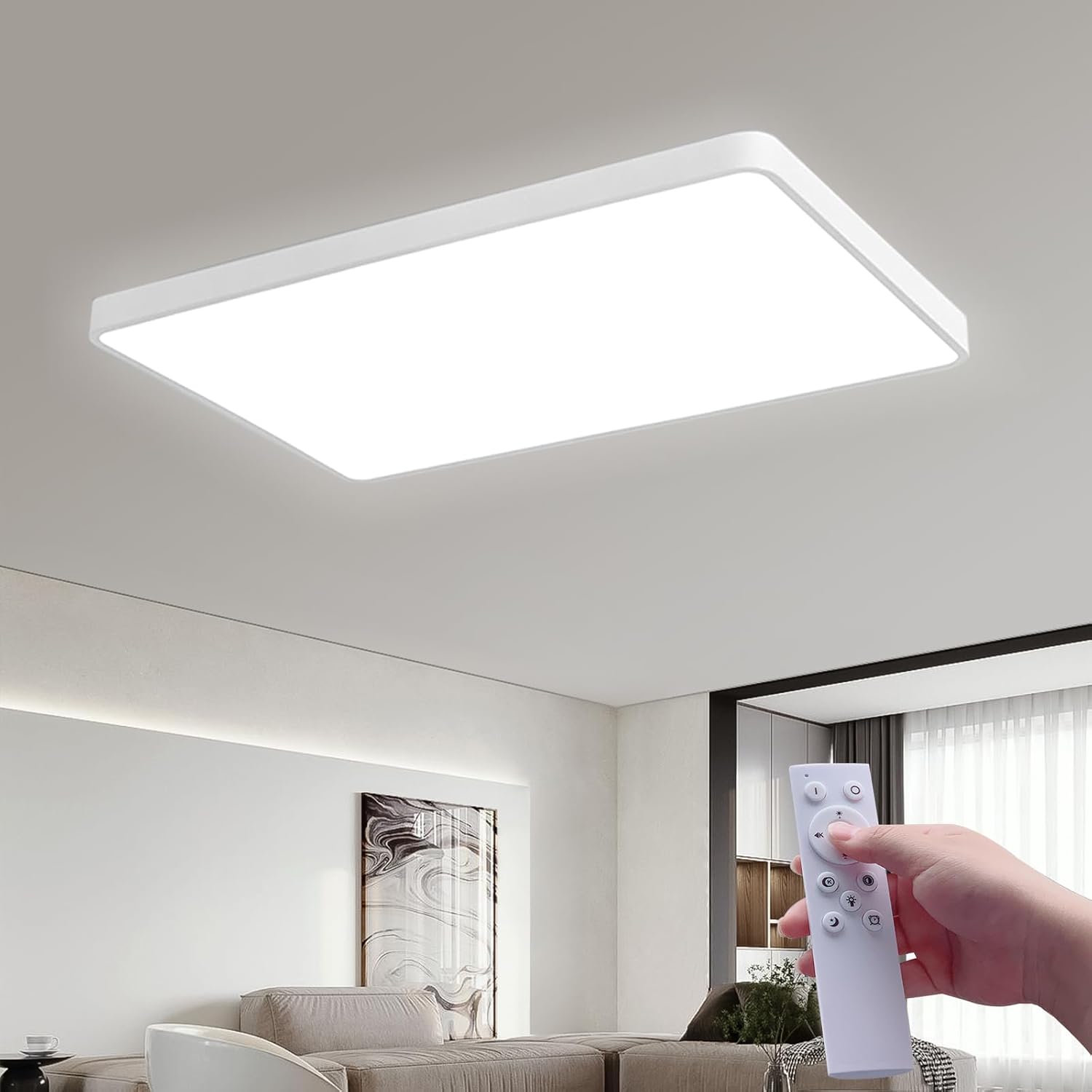 Pitosar LED Flush Mount Ceiling Light Fixture,Dimmable Flat LED Ceiling ...