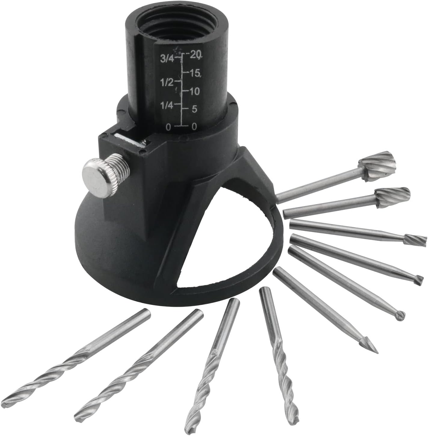 Rotary Multi Tool Cutting Guide Attachment Kit with HSS Router Drill ...