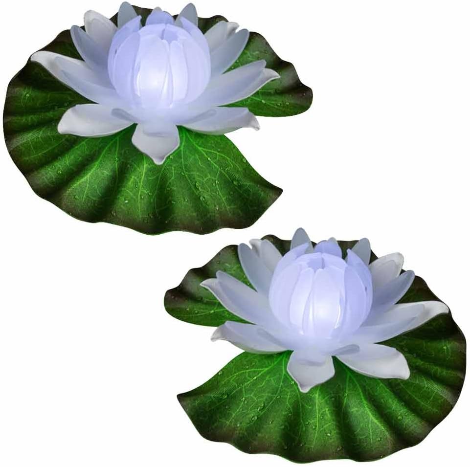 Amazon.com : Floating Lily Pad Light, Multi-Function, White Amber Water ...
