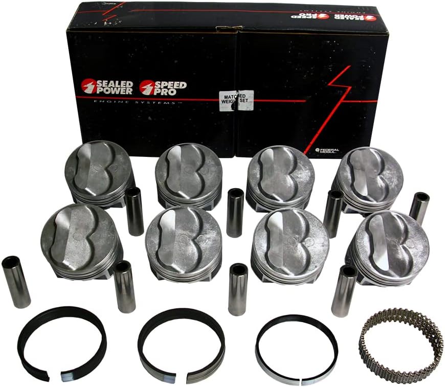 Amazon.com: Speed Pro FMP H631CP30 Chevy 350 355 SBC Flat Top Pistons ...