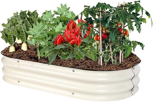 Amazon.com: Hershii Raised Garden Bed Kit Outdoor Galvanized Planter ...