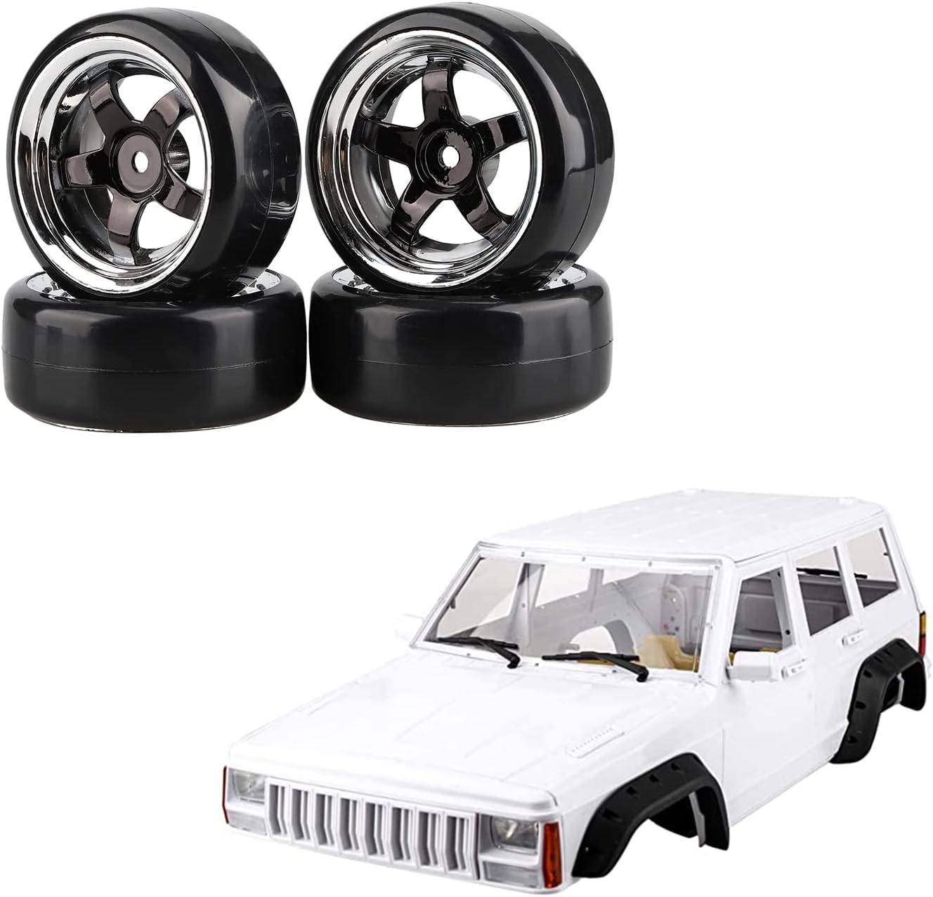 Amazon.com: Shaluoman Plating 5-Spoke 12mm Hub Wheel Rims Hard Plastic ...