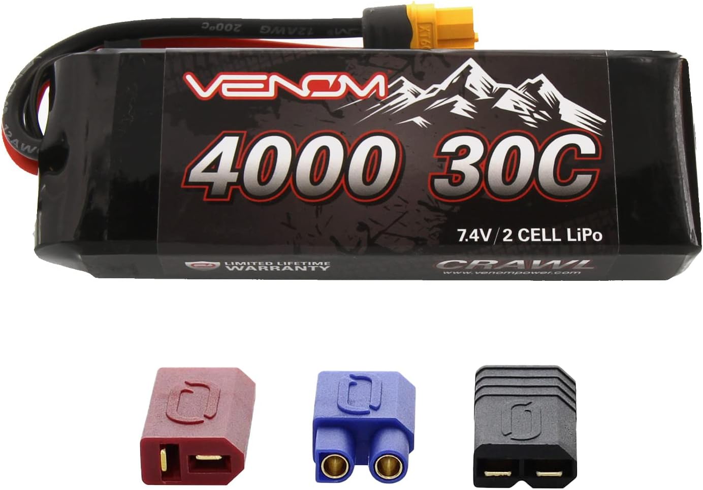 Amazon.com: Venom Drive Series 30C 2S 4000mAh 7.4V LiPo RC Rock Crawler ...