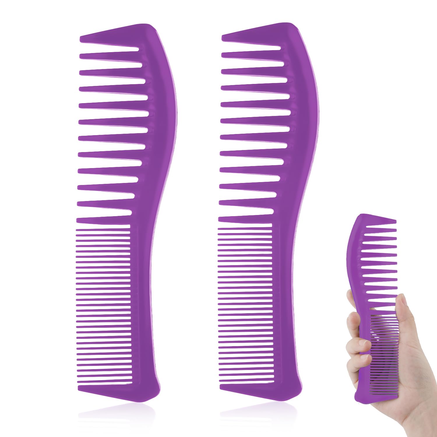 Amazon.com : 2pcs Hair Combs, Plastic Hairstyle Comb Large Tooth&Fine ...