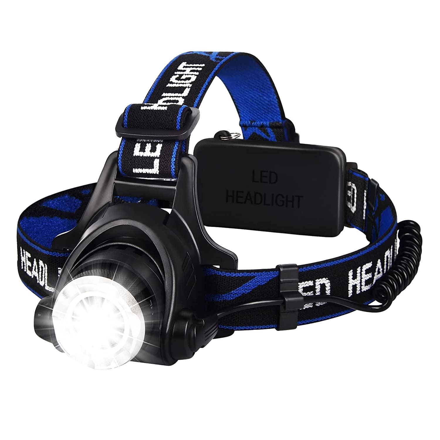 HKD 1800 Lumen High Beam T6 LED ZOOM Long Range Rechargeable Head Torch ...