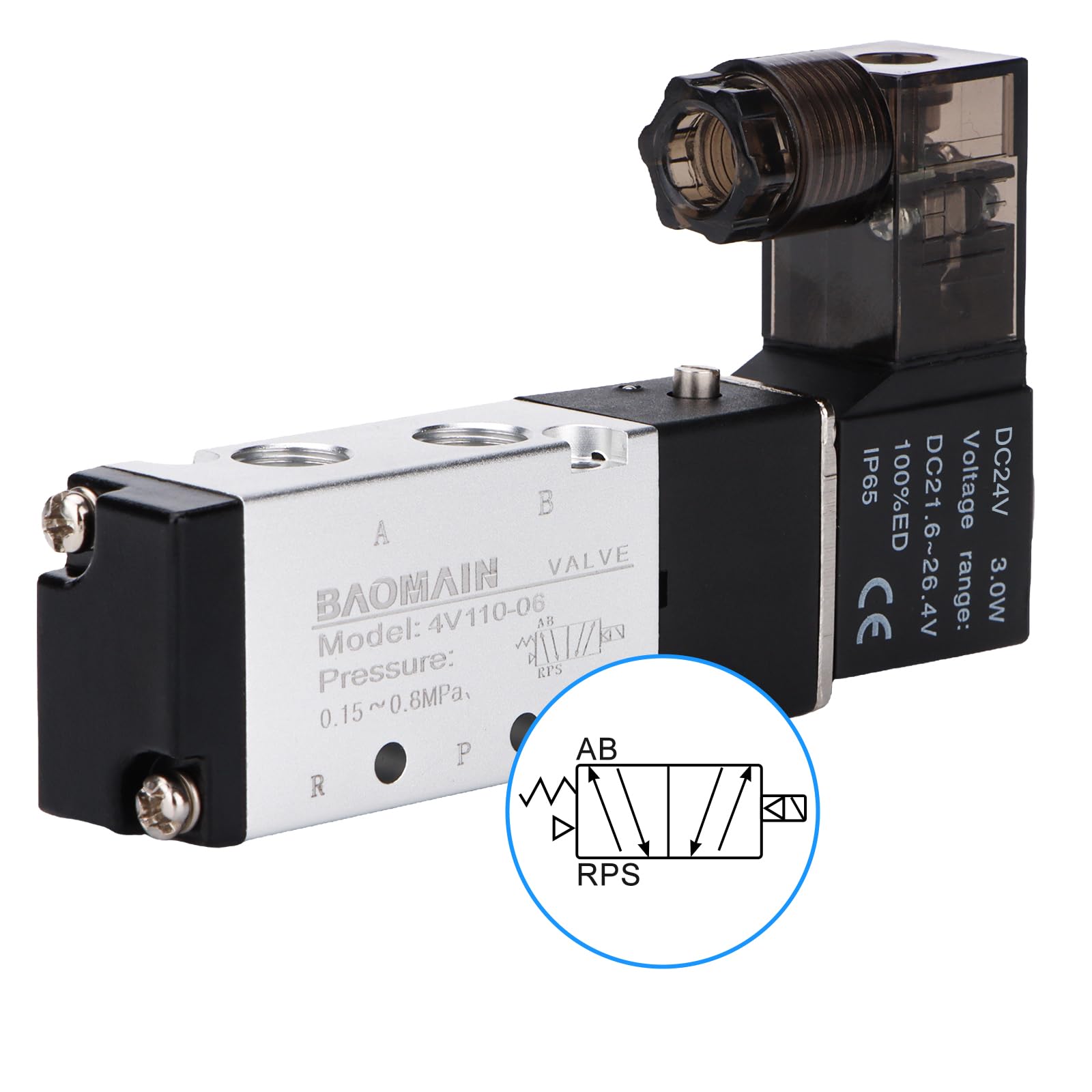 Snapklik.com : Pneumatic Solenoid Air Valve 4V110-06 DC24V 5 Way 2 ...