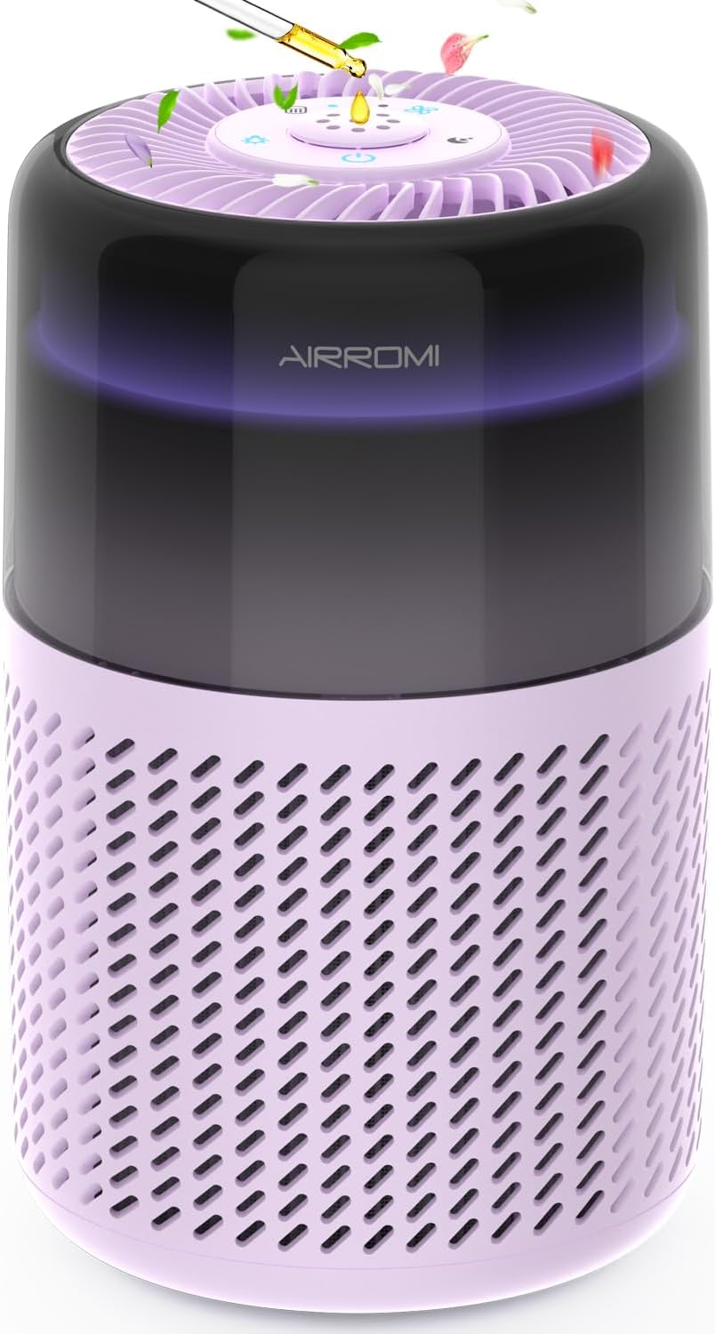Amazon.com: AIRROMI Air Purifier for Bedroom Home,HEPA Filter,Covers ...