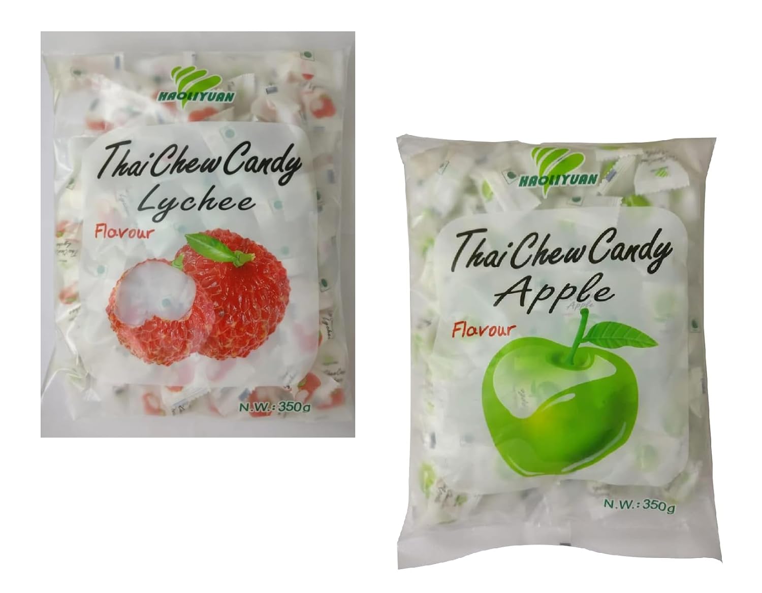 Haoliyuan Thai Chew Lychee Candy and Thai Chew Apple Flavored Candy(2 ...