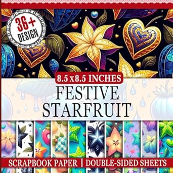 Amazon.com: Festive Starfruit Scrapbook Paper: Colorful Patterned Craft ...