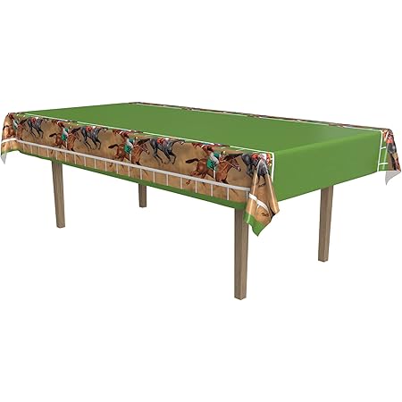 Amazon.com: Beistle Horse Racing Tablecover, 54” x 108” – Plastic Table ...