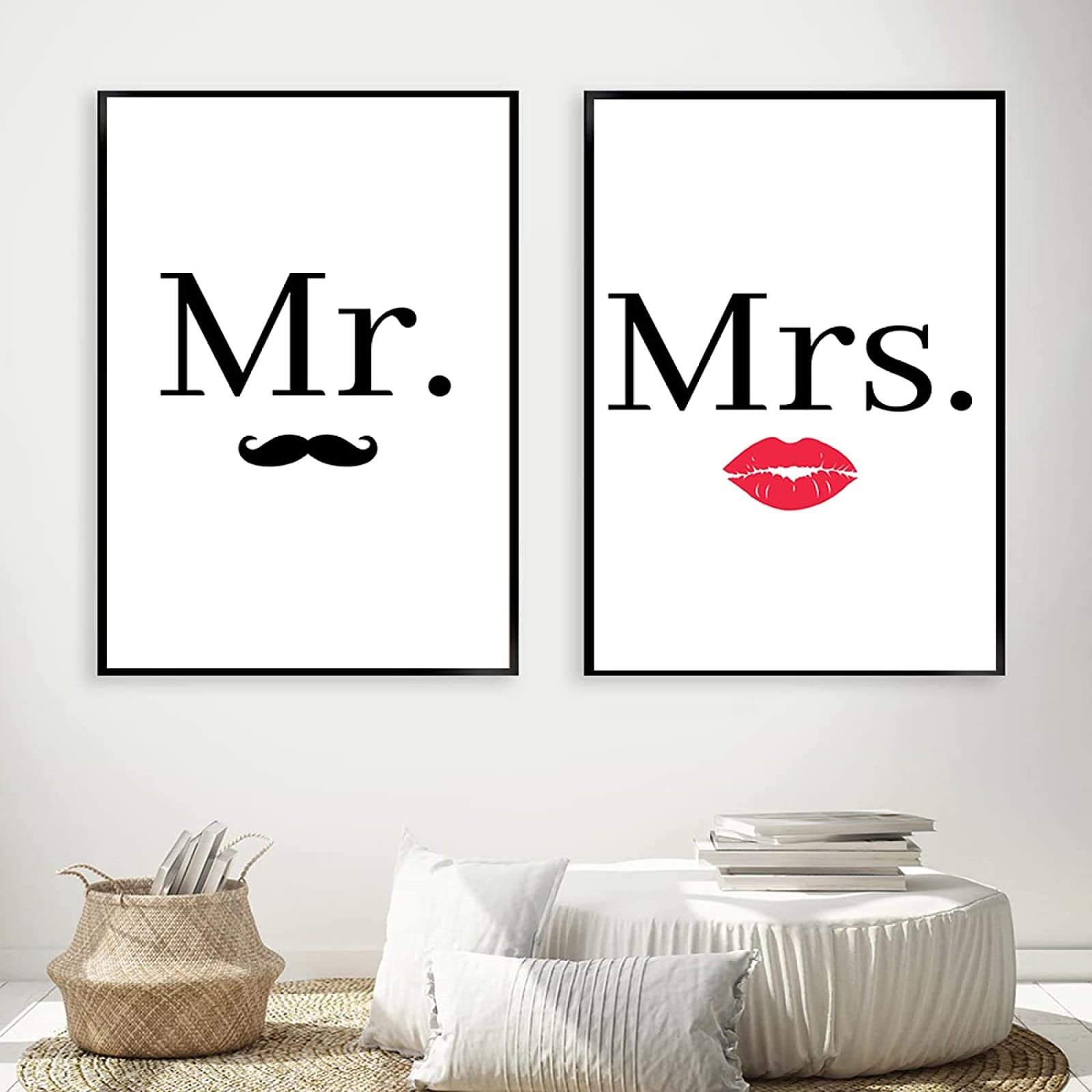Mr Mrs Wall Decor Vinyl Wall Art Decal Mr & Mrs Modern Cute