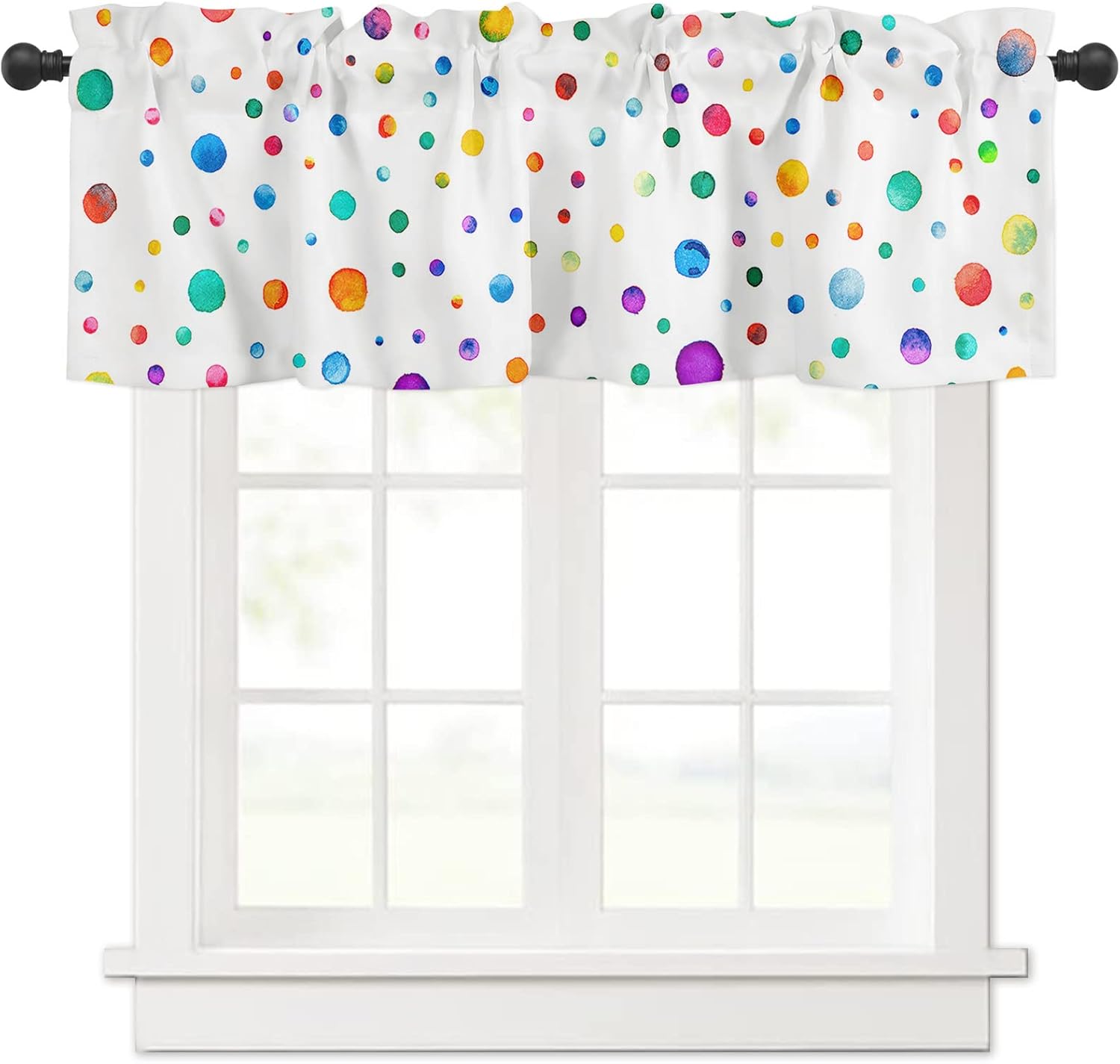 Amazon.com: Colorful Polka Dot Valances Window Treatment Farmhouse ...