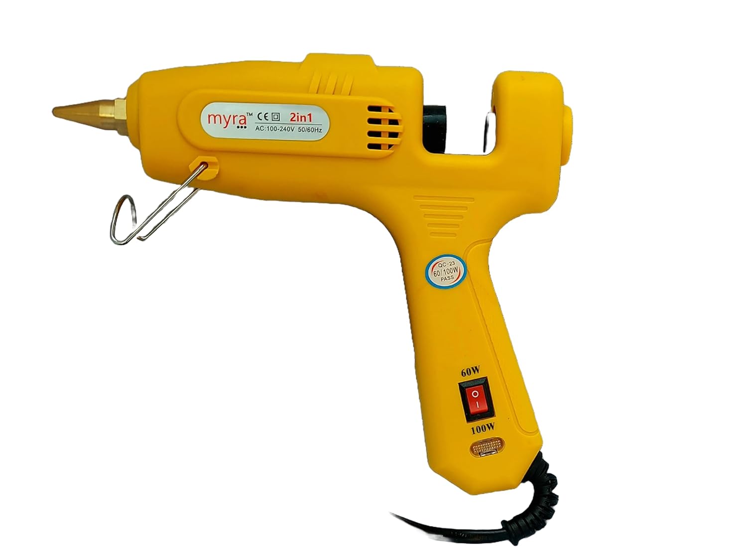 Myra Industrial Series 2 in 1 Model 60/100W, Brass Nozal Glue Gun, Over Current Protection, Long ...