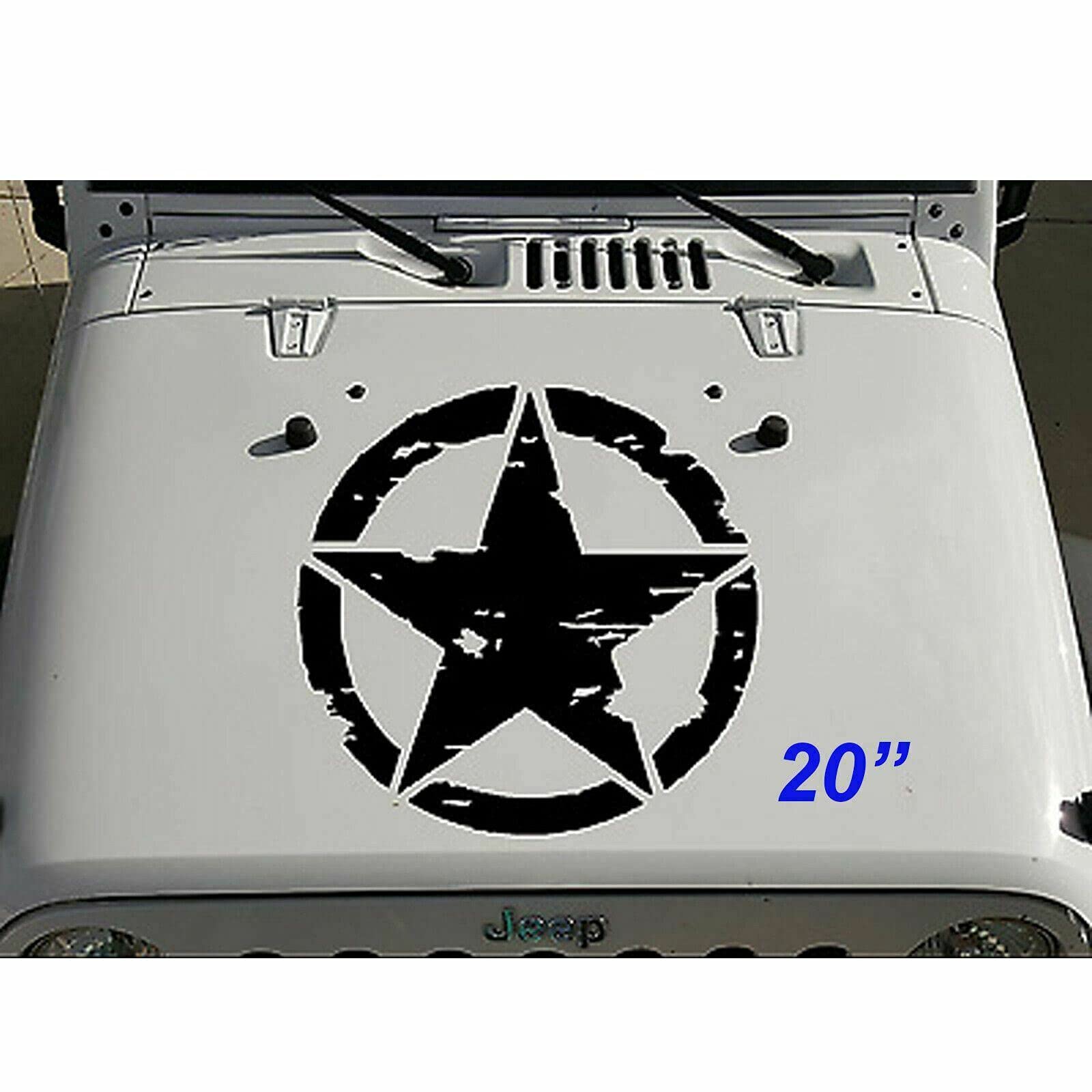 Us Army Star Willys Distressed Style Car Decal Sticker For Distressed