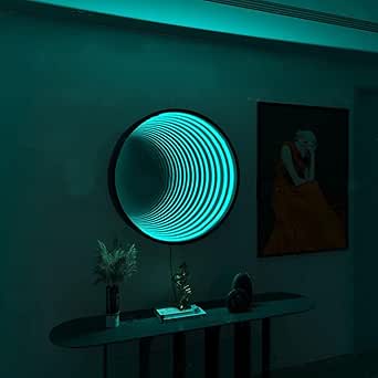 Tunnel Mirror Light Cool Gaming Desk Futuristic Decor Lamp, Cool RGB ...