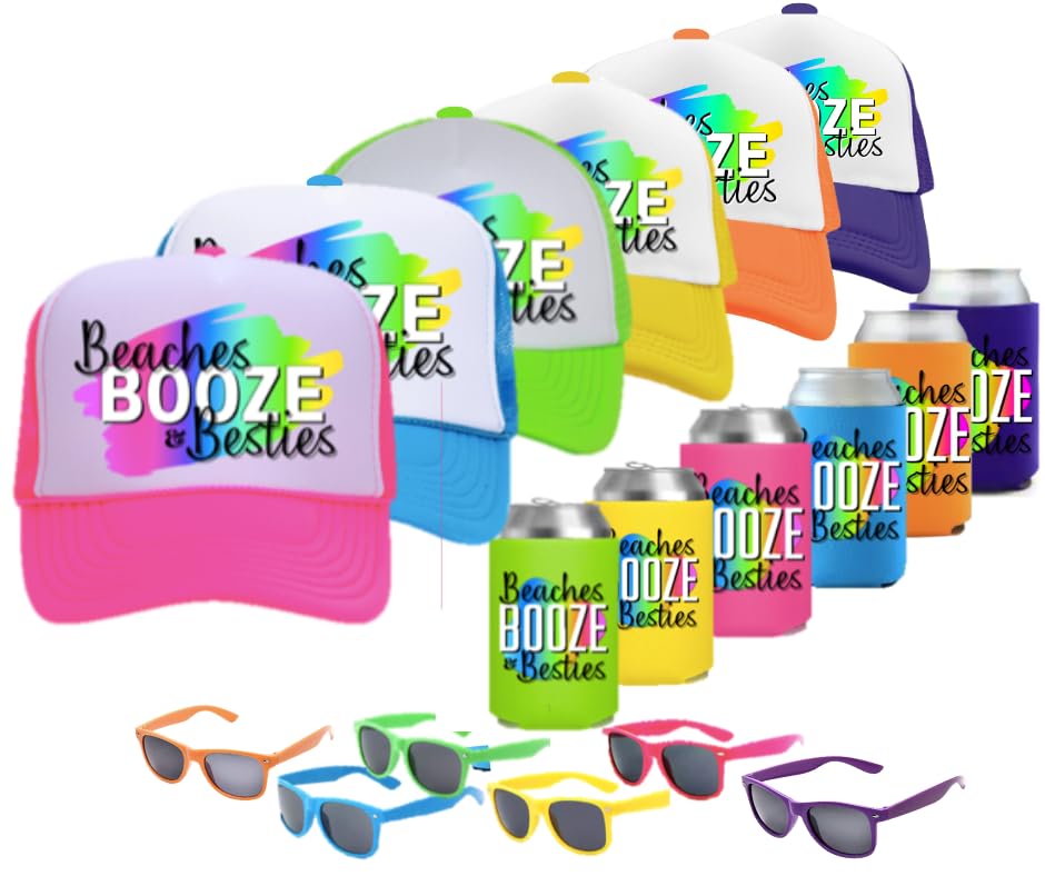 Amazon.com: Beaches Booze & Besties PARTY PACK (Set of 6) Party Favor ...
