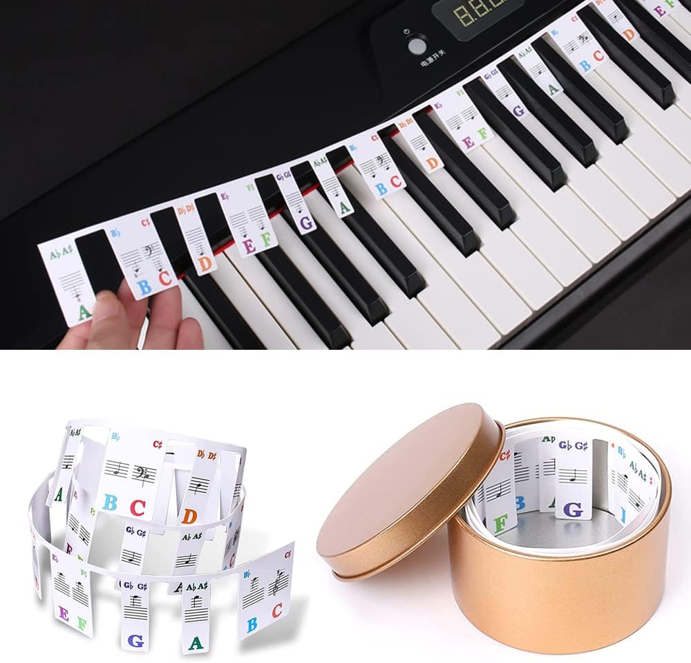 Amazon.com: Piano Key Stickers for Beginners Kids 61/88 Full-Size Keys ...