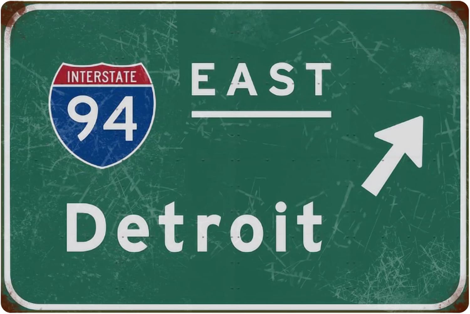 Amazon.com: Metal Sign Vintage East Detroit Interstate 94 Wall Decor ...