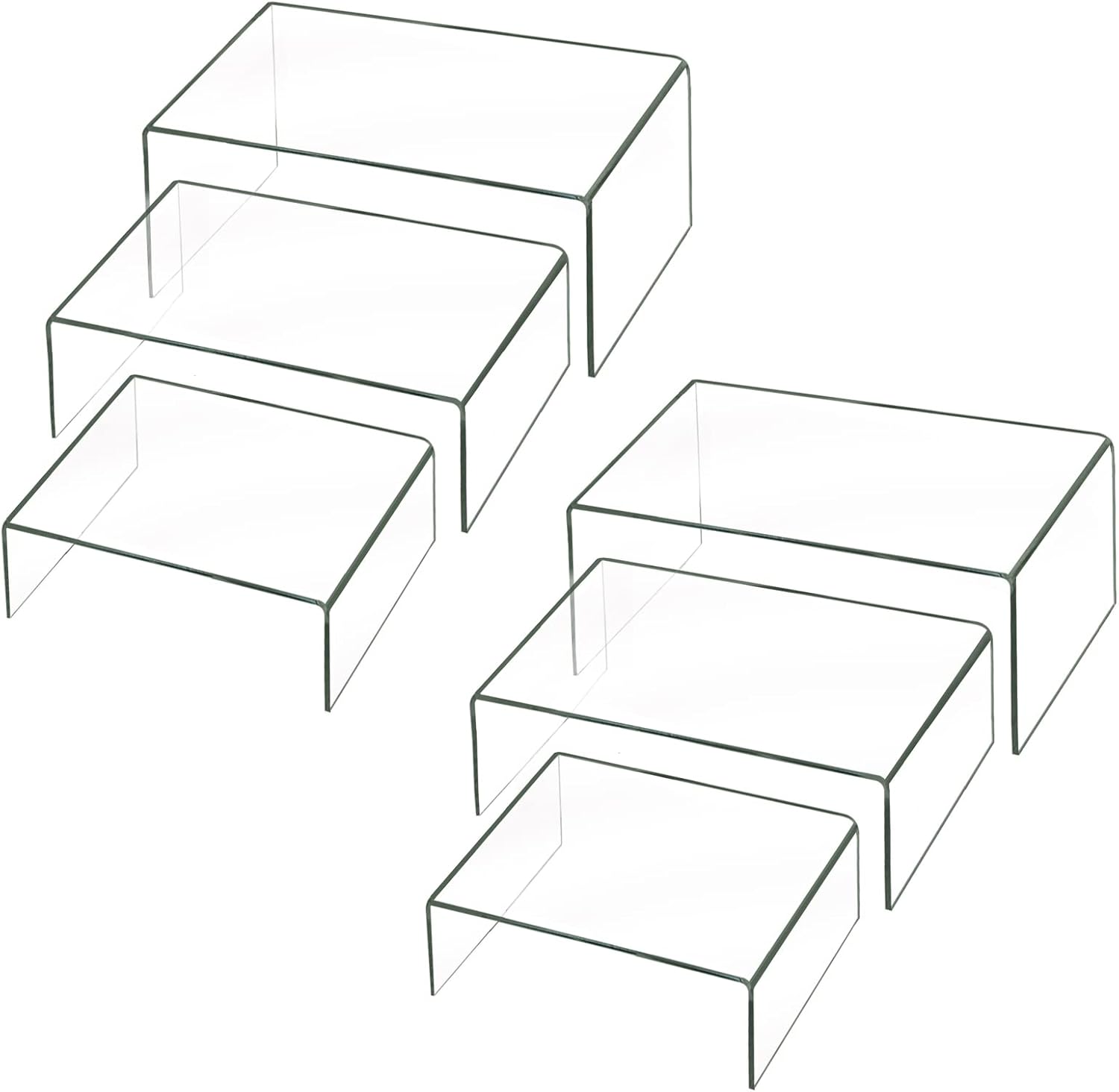 ADColor 2Sets Acrylic Display Risers, 3 Sizes Clear Product Stand ...