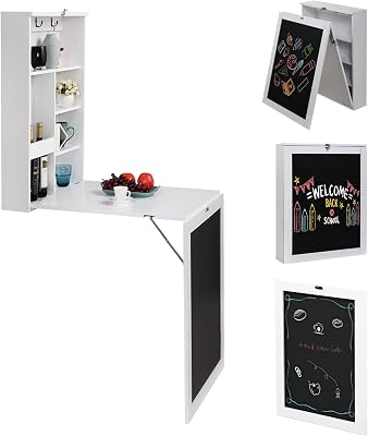 Amazon.com: Utopia Alley Collapsible Fold Down Desk Table | Chalkboard ...