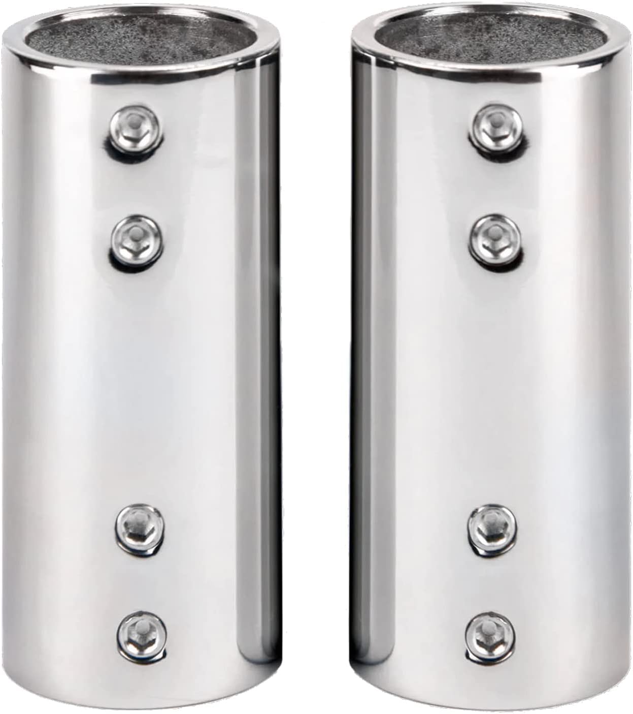 uxcell Rail Pipe Fitting 2-Way 100mm Length 202 Stainless Steel ...