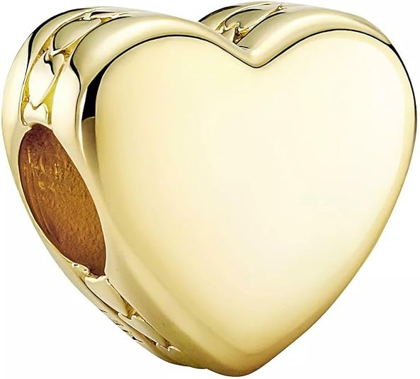 PANDORA Ciondolo Moments a forma di cuore placcato in oro 14 k, da ...