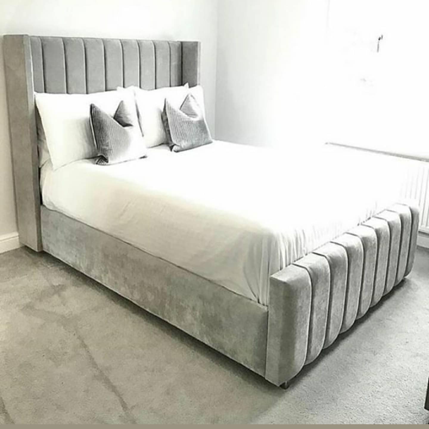 Atomic Sleep Luxury Chesterfield Wing Headboard Sleigh Bed ...