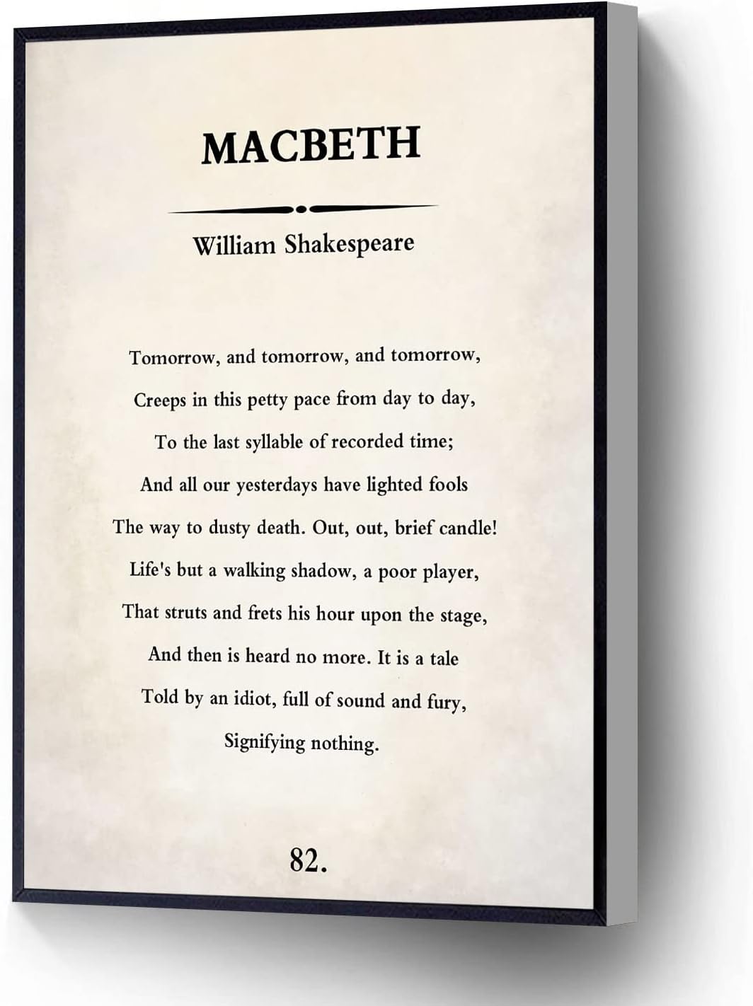 Amazon.com: RCVTVPV Macbeth Quote Canvas Wall Art William Shakespeare ...
