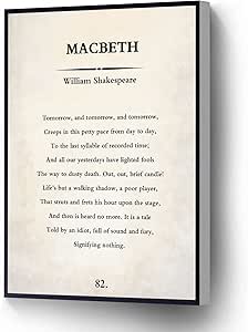 Amazon.com: RCVTVPV Macbeth Quote Canvas Wall Art William Shakespeare ...