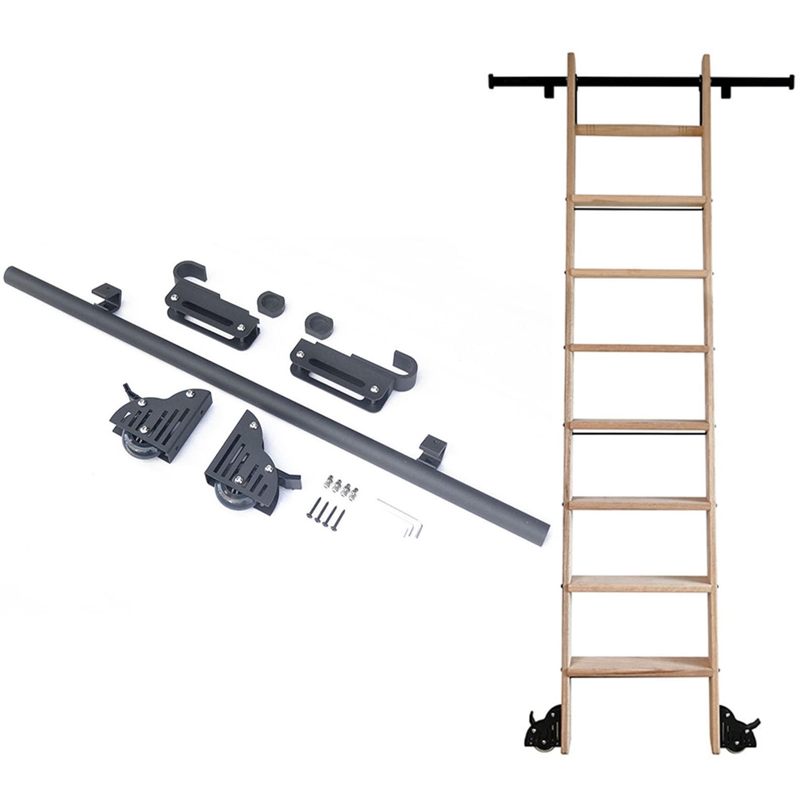 Library Ladders Hook Our Hook And Rolling Ladders — Barn Door