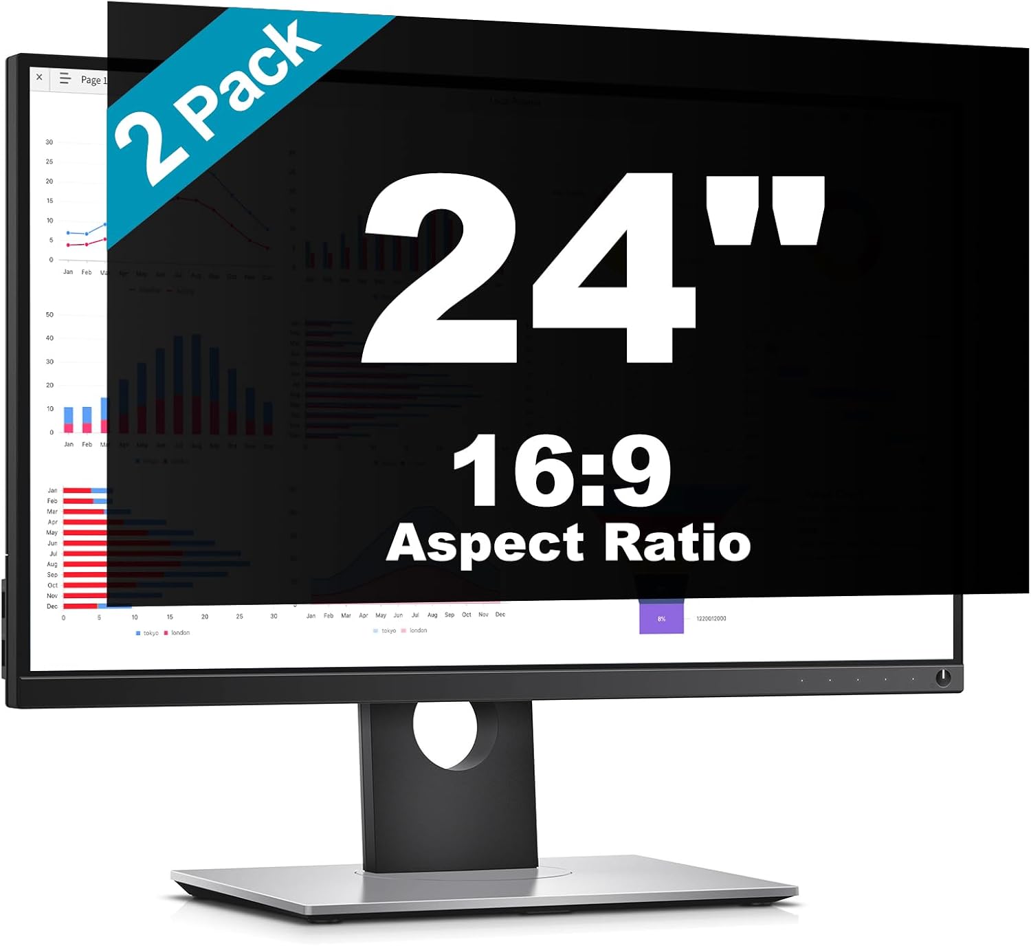 Amazon.com: [2 Pack] 24 Inch Computer Privacy Screen Shield for 16:9 ...