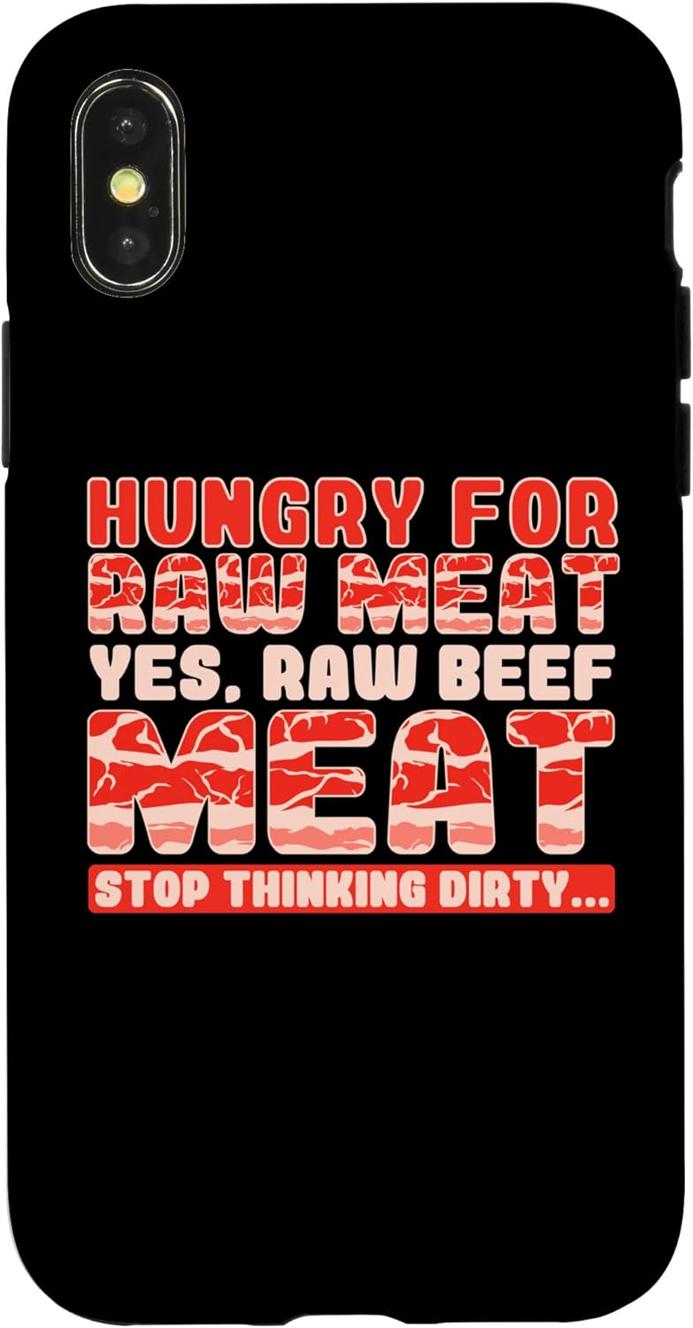 Amazon.com: iPhone X/XS Eating Raw Meat Lover Carnivore Diet Quote Case ...