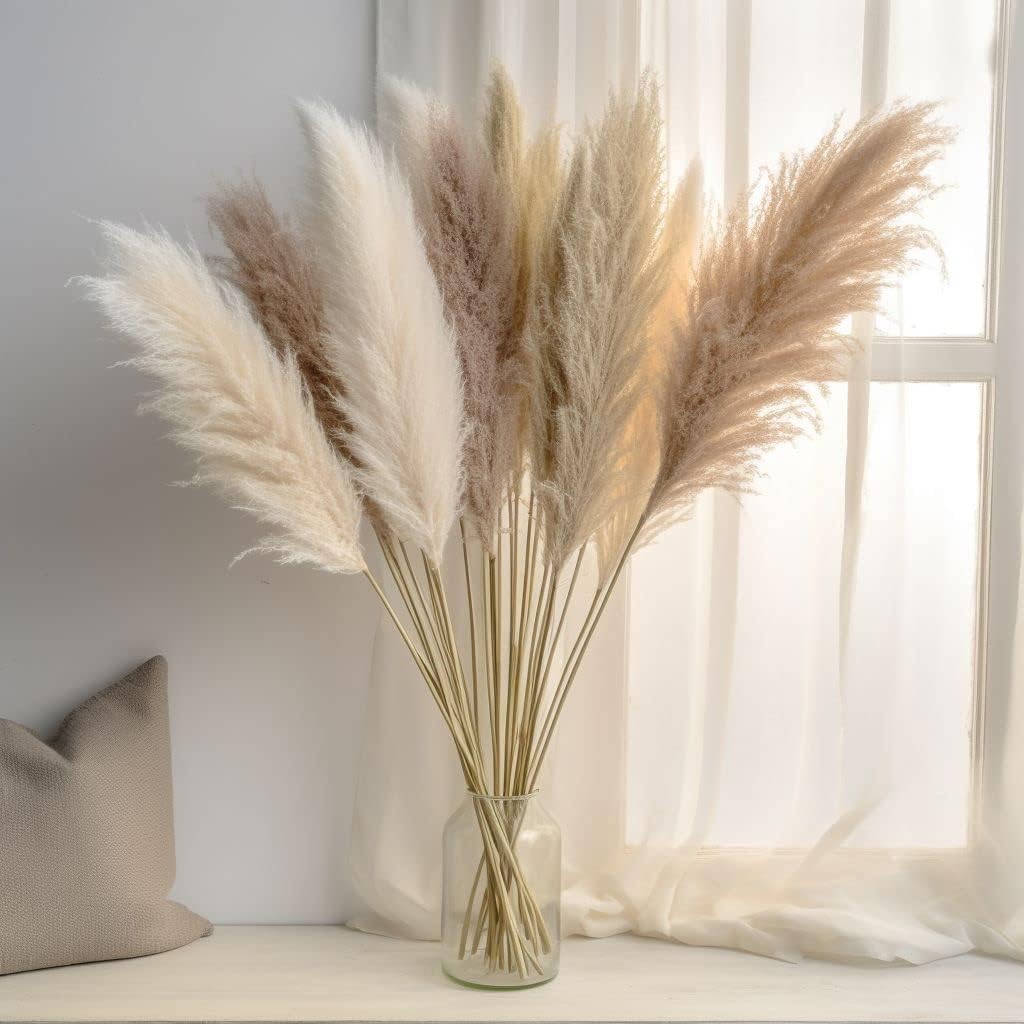 Amazon.com: Pampas Grass Decor Tall - 10 Stems Pampas Grass - 40-inch ...
